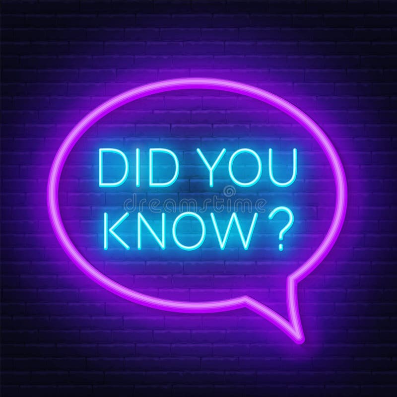 Fun Fact Neon Sign on Brick Wall Background. Stock Vector ...