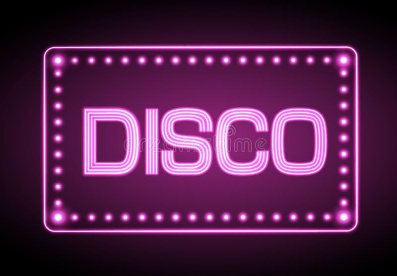 Neon sign. Disco party stock vector. Illustration of black - 89043660