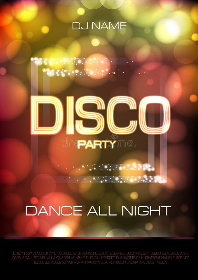 Neon Sign. Disco Party Poster Stock Vector - Illustration of poster ...