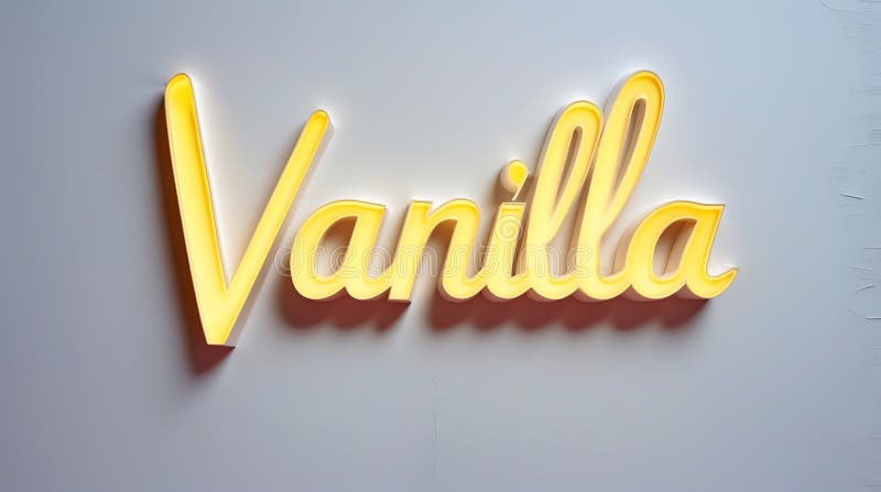 Neon Sign Displaying the Word Vanilla Illuminated on a Wall Stock Photo ...