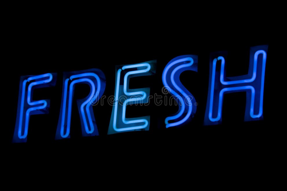 Neon sign - Fresh stock image. Image of glowing, sign - 16566537