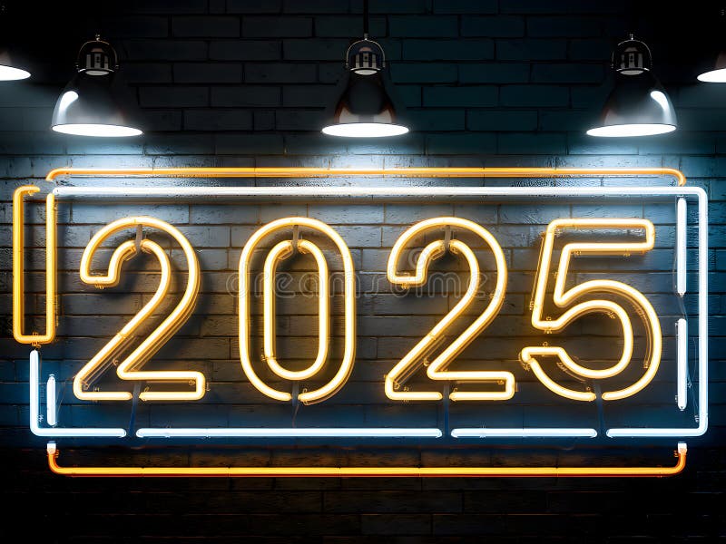 Happy New Year, Colorful 2025 Numbers, Flame Design Stock Illustration ...