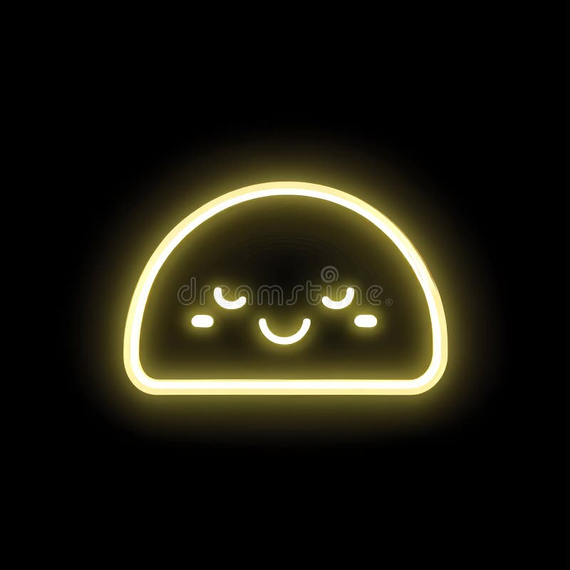 A Neon Sign Illustration of a Sorrowful Taco with Lettuce and Tomatoes ...