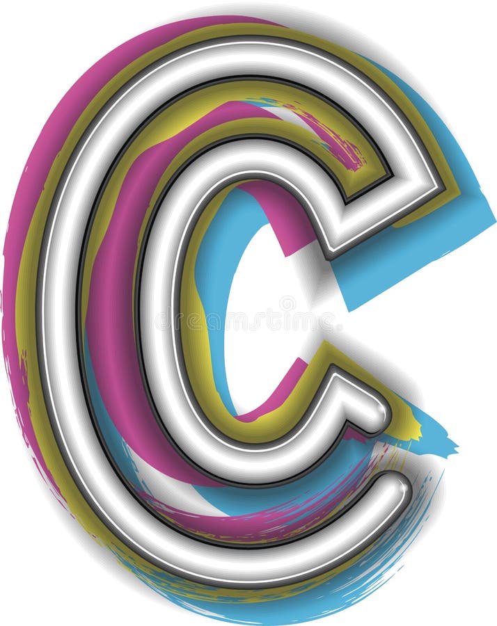Neon Sign Letter C Illustration Stock Vector - Illustration of ...