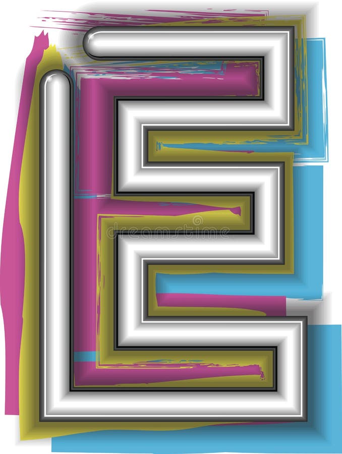 Neon Sign Letter E Illustration Stock Vector - Illustration of shape ...