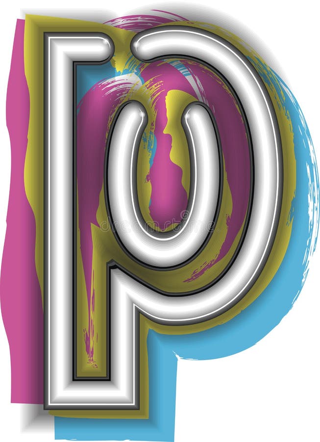 Neon Sign Letter P Illustration Stock Vector - Illustration of bright ...