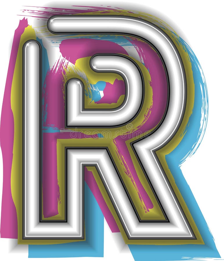 Neon Sign Letter R Illustration Stock Vector - Illustration of shape ...