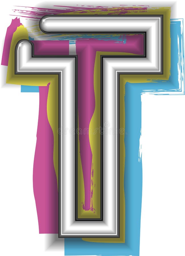 Neon Sign Letter T Illustration Stock Vector - Illustration of letter ...