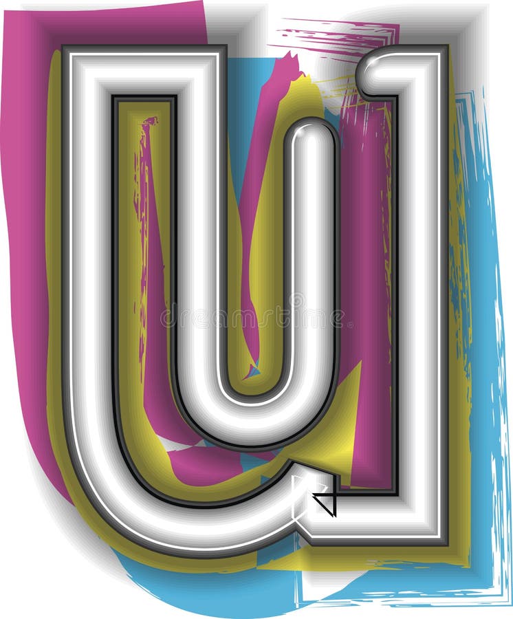 Neon Sign Letter U Illustration Stock Vector - Illustration of color ...