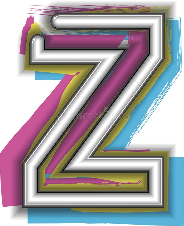 Neon Sign Letter Z Illustration Stock Vector - Illustration of letter ...