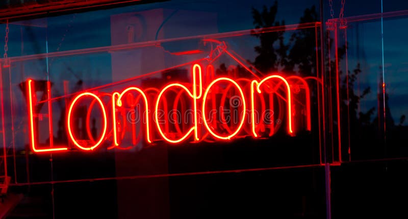 Neon Sign London stock photo. Image of london, text, design - 70553990