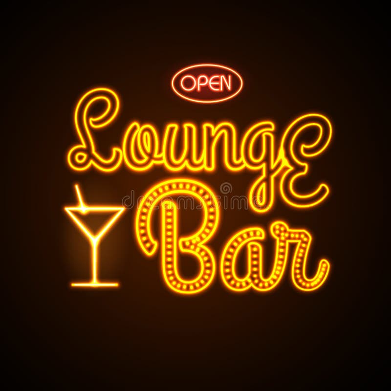 Neon sign. Lounge bar stock vector. Illustration of cafe - 46522835