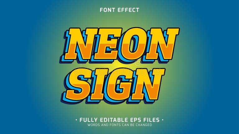 Neon Sign Minimalists Style Vector Text Effect Stock Vector ...