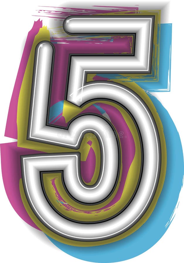 Number Five Symbol Neon Sign Stock Illustrations – 516 Number Five ...