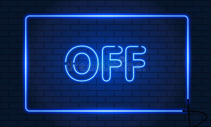 Neon Sign Closing Season in a Squared on Brick Wall Background. Orange ...