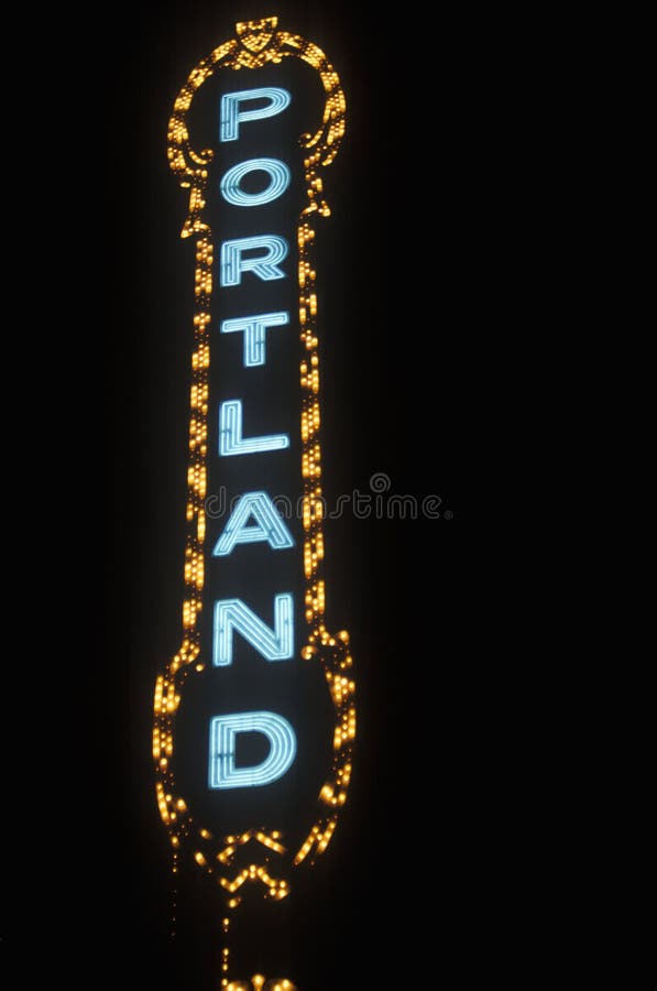 Neon sign in Portland, or stock image. Image of urban - 52267339