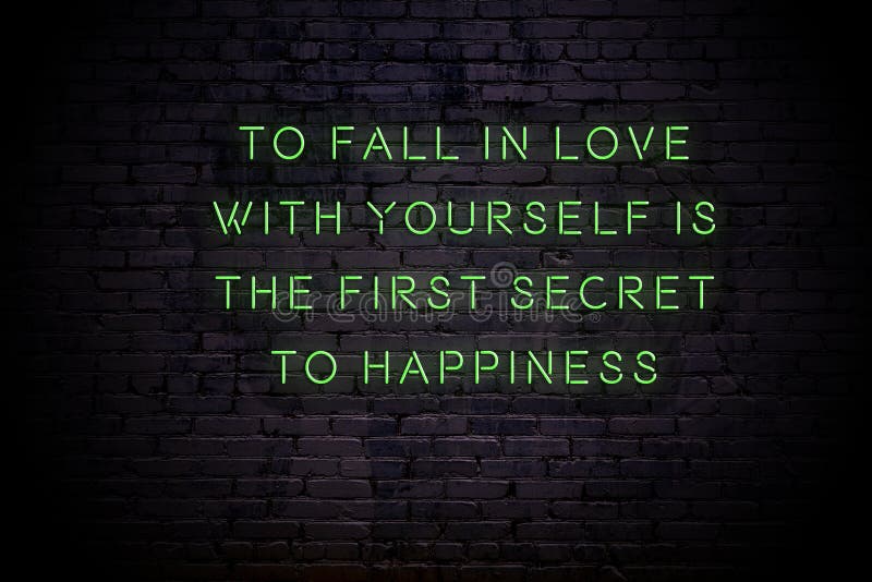 Neon Sign with Positive Motivational Saying on the Wall Stock Photo ...