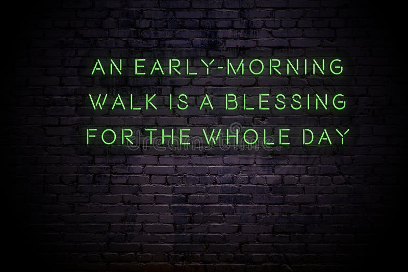 Neon Sign with Positive Motivational Saying on the Wall Stock Image ...