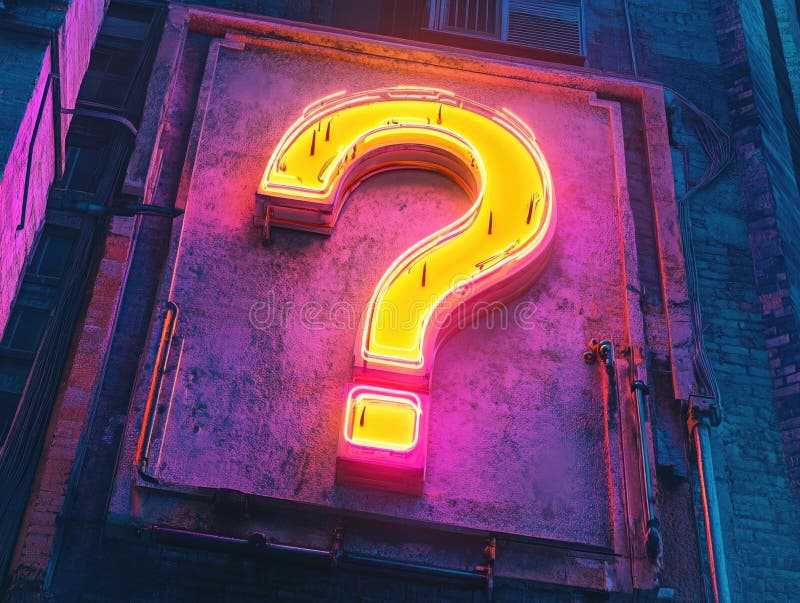 Neon Sign with Question Mark Stock Image - Image of answers, sign ...