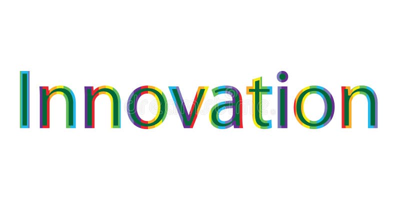 Rainbow Word Innovation Stylized with Neon Glow Stock Illustration ...