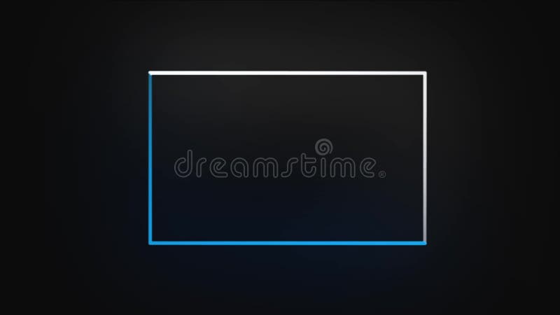 Neon Sign in Rectangle Shape. Bright Neon Light, Illuminated Rectangle ...