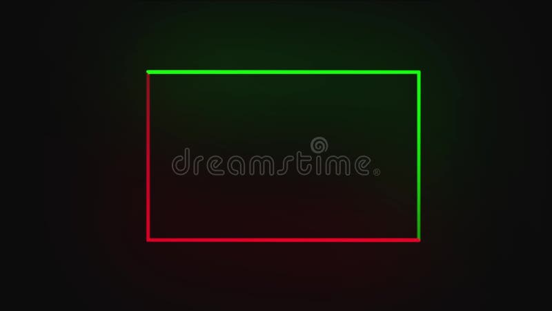 Neon Sign in Rectangle Shape. Bright Neon Light, Illuminated Rectangle ...