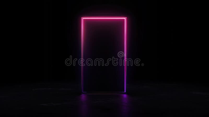 A Neon Sign with a Red and Blue Frame Stock Illustration - Illustration ...