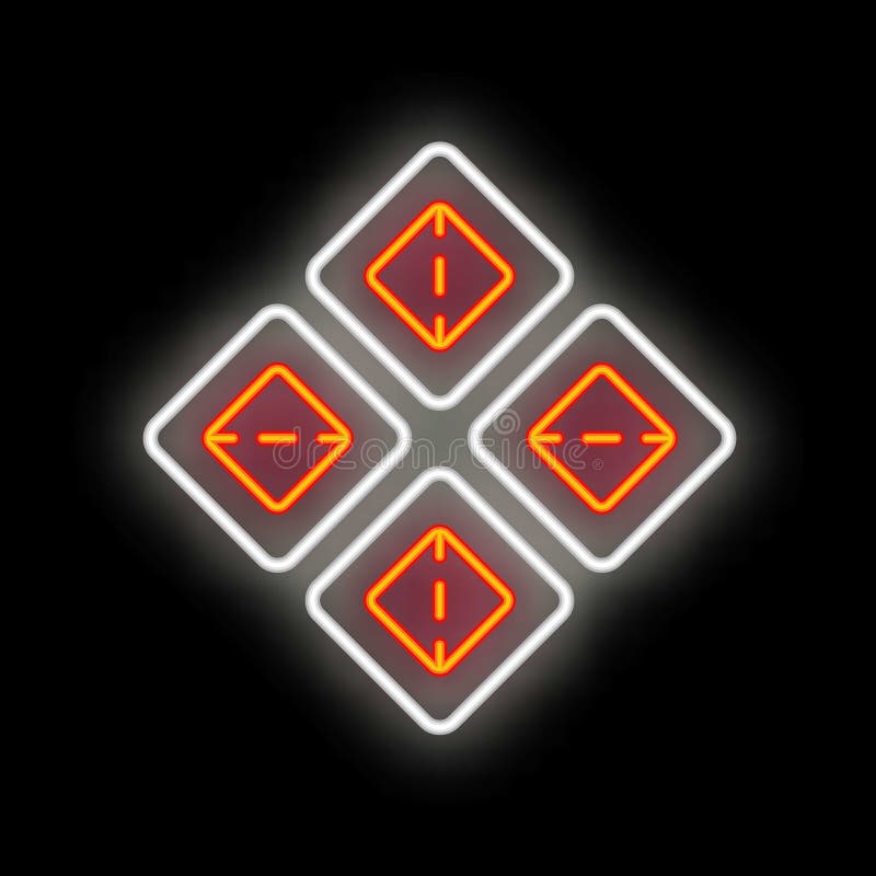 Set of Four Buttons with a Metal Base. Stock Vector - Illustration of ...