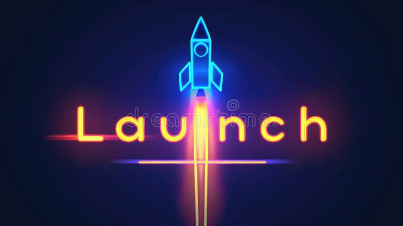 Rocket Neon Sign Spaceship Stock Illustrations – 684 Rocket Neon Sign ...