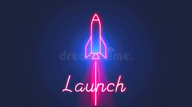 Rocket Neon Sign Spaceship Stock Illustrations – 688 Rocket Neon Sign ...