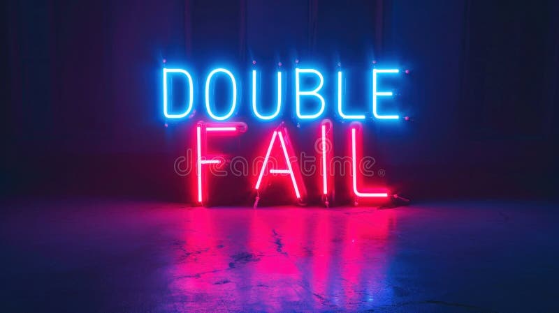 A Neon Sign that Says Double Fail on a Dark Floor, AI Stock ...