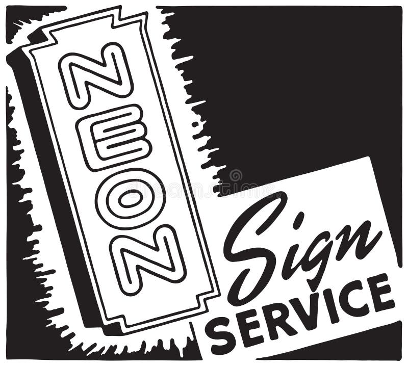 Neon Sign Service stock illustration. Illustration of drawing - 142101552