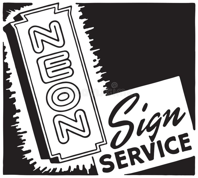 Neon Sign Service stock illustration. Illustration of drawing - 142101552
