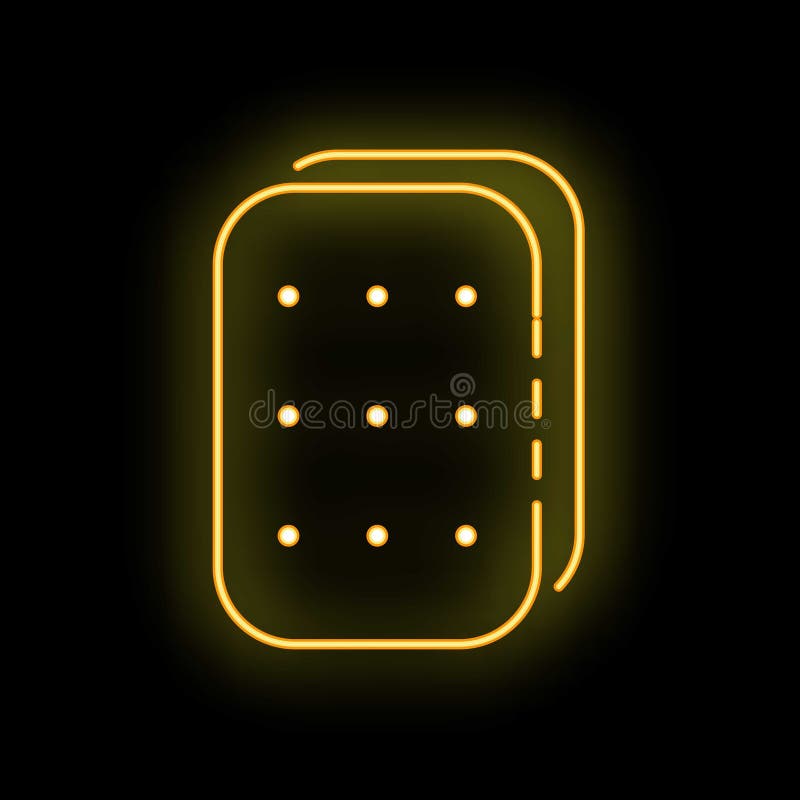 Neon Sign Showing Two Crackers on Black Background Stock Illustration ...