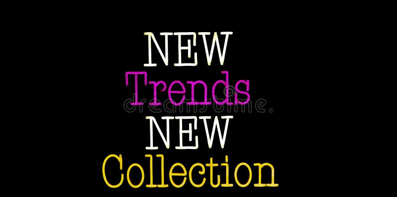 Neon Sign with Text New Trends and New Collection Stock Illustration ...