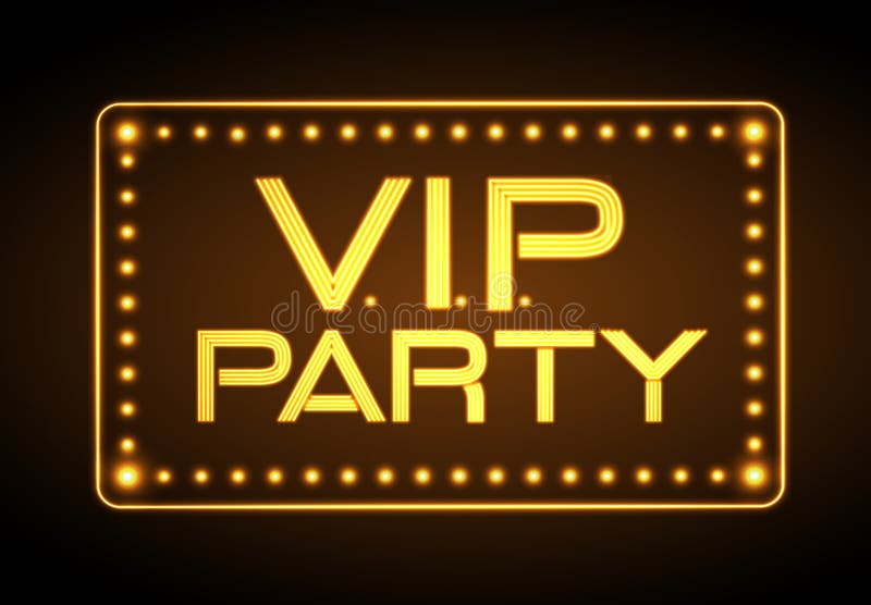 Neon Sign. VIP Party. Disco Poster Stock Vector - Illustration of ...