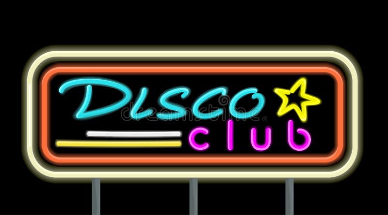Neon Signboard Disco Club Design Stock Vector - Illustration of glowing ...