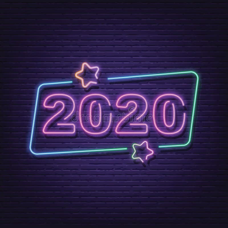 2020 in Neon Multi Colour, Parallel Lines Pattern on Black Brick ...