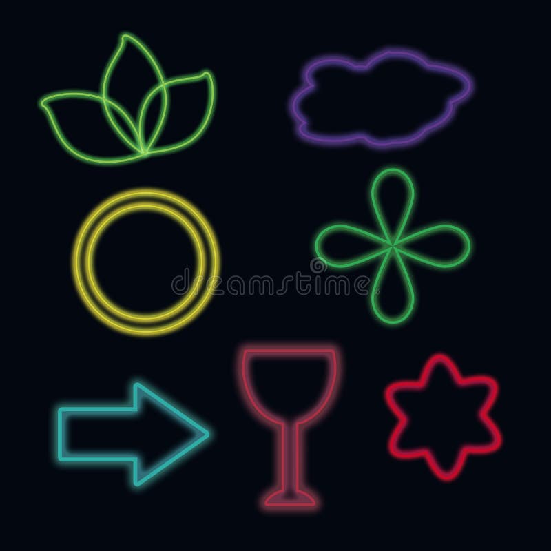 Neon signs stock illustration. Illustration of round - 23870256