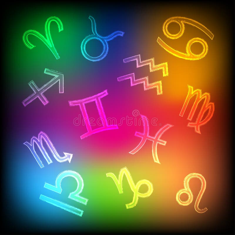 Neon signs stock vector. Illustration of fate, aquarius - 27337596