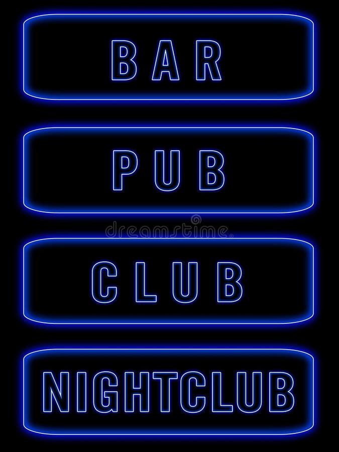 Neon signs stock illustration. Illustration of club, opened - 631132