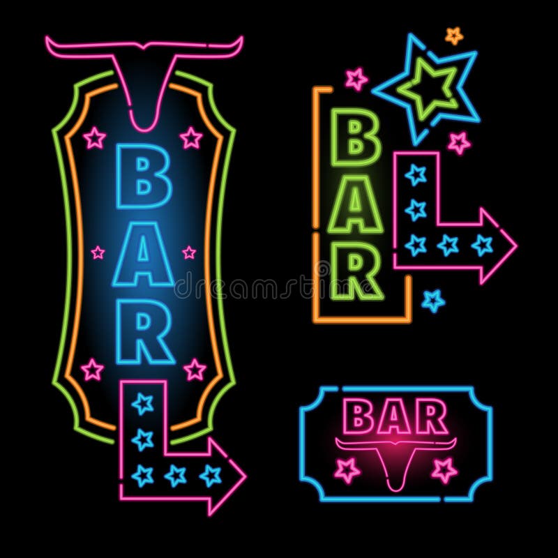 Neon signs stock vector. Illustration of neon, open, dance - 26211319