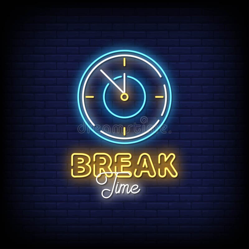 Lunch Time Neon Signs Style Text Vector Stock Vector - Illustration of ...