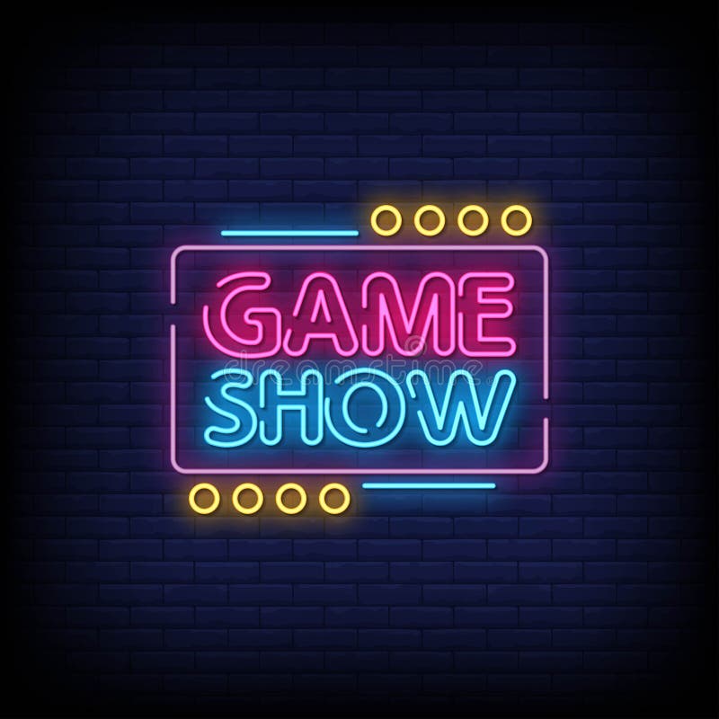 Game Show Night Neon Signboard on Brick Wall Stock Vector ...