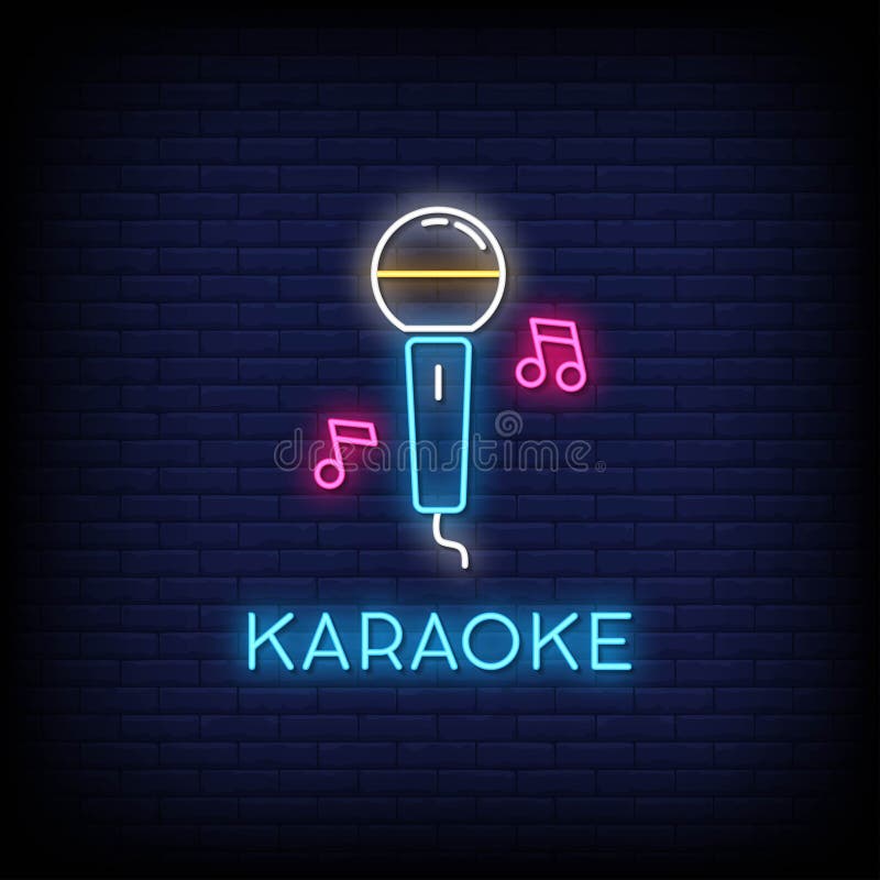 Karaoke Neon Signs Style Text Vector Stock Vector - Illustration of ...