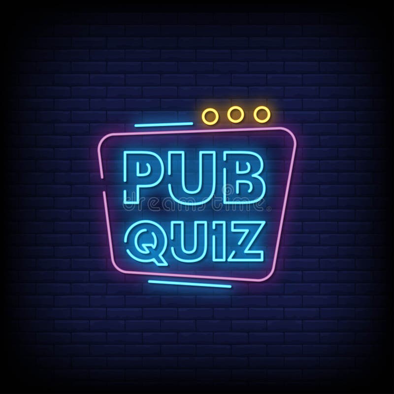 Pub Quiz Neon Signs Style Text Vector Stock Vector - Illustration of ...