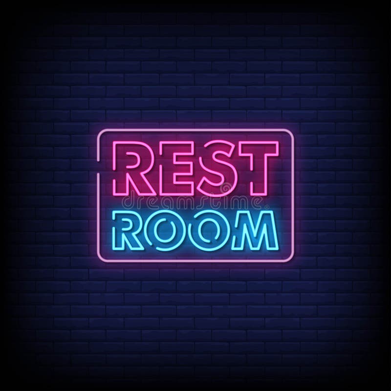 Rest Room Neon Signs Style Text Vector Stock Vector - Illustration of ...