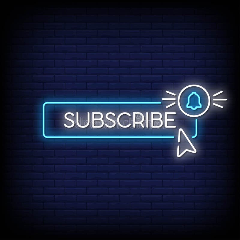 Subscribe Neon Signs Style Text Vector Stock Vector - Illustration of ...