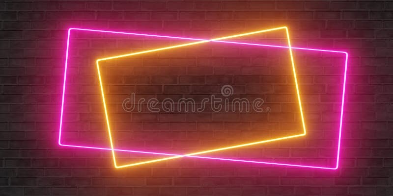 Neon Signs on the Wall Neon Signs and Brick Walls Text Frame on Panel ...