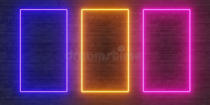 Neon Signs on the Wall Neon Signs and Brick Walls Text Frame on Panel ...